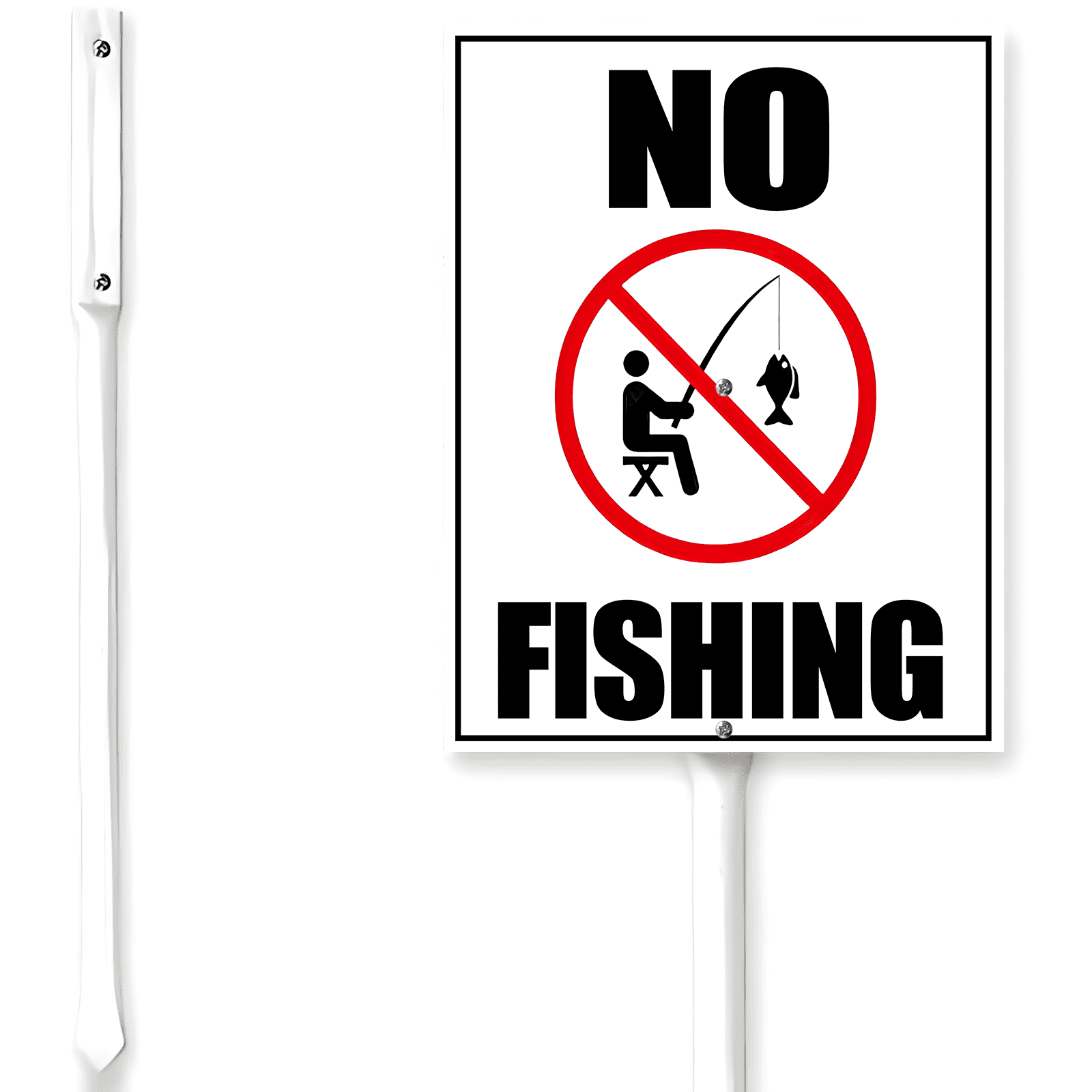 Kurmntregon No Fishing Signs With Stake Fishing Signs Yard Sign 6x4 ...