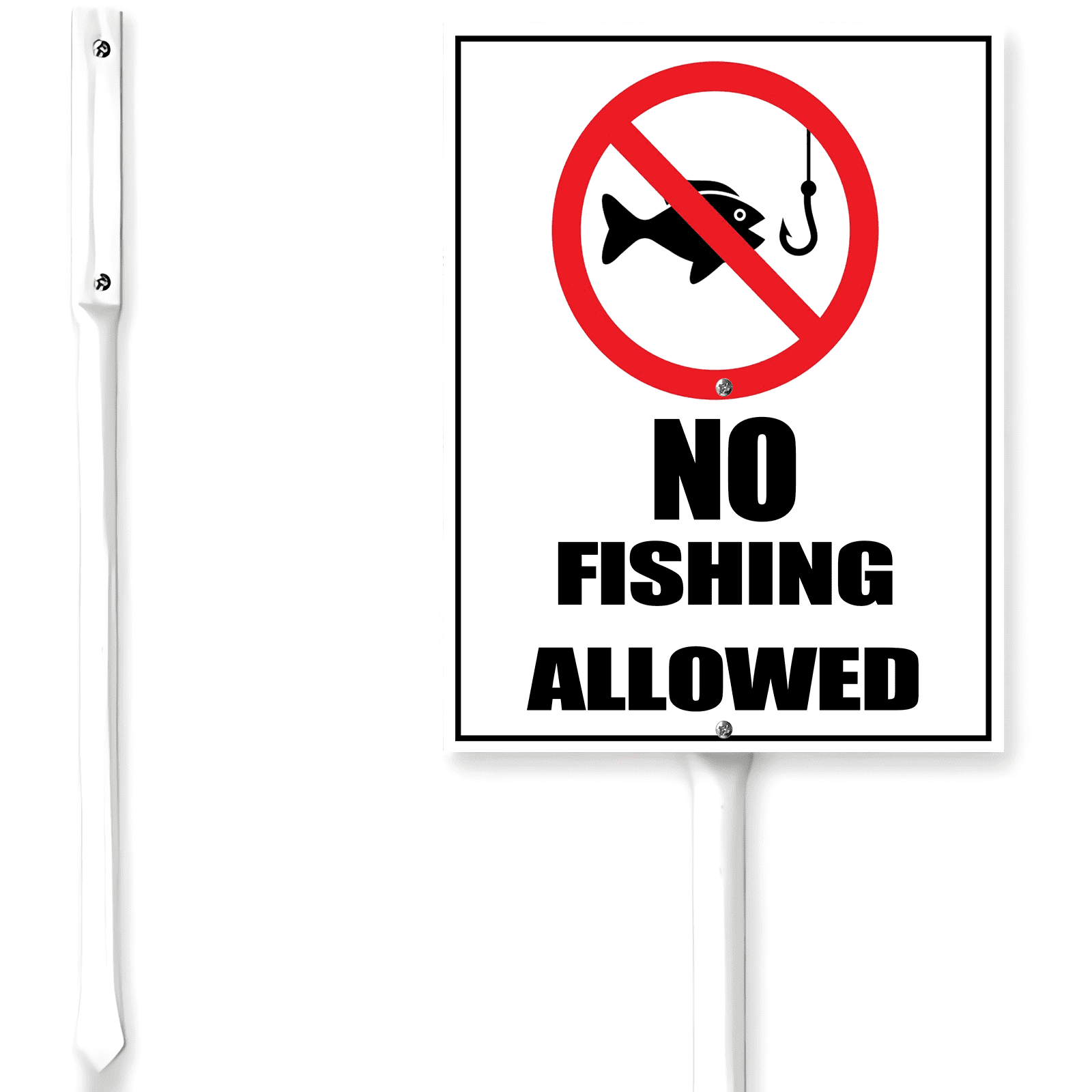 Kurmntregon No Fishing Signs With Stake No Fishing Allowed Yard Sign ...