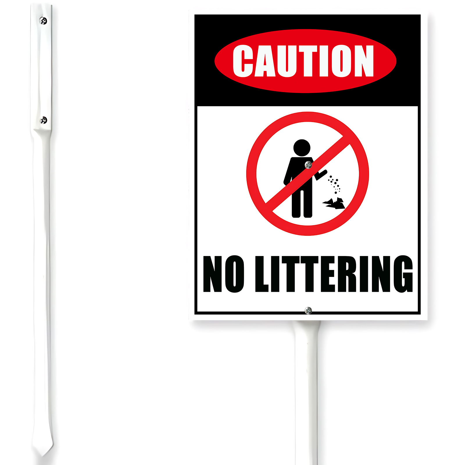 Kurmntregon No Littering Yard Sign With Stake Aluminum Metal 7x8.8inch ...