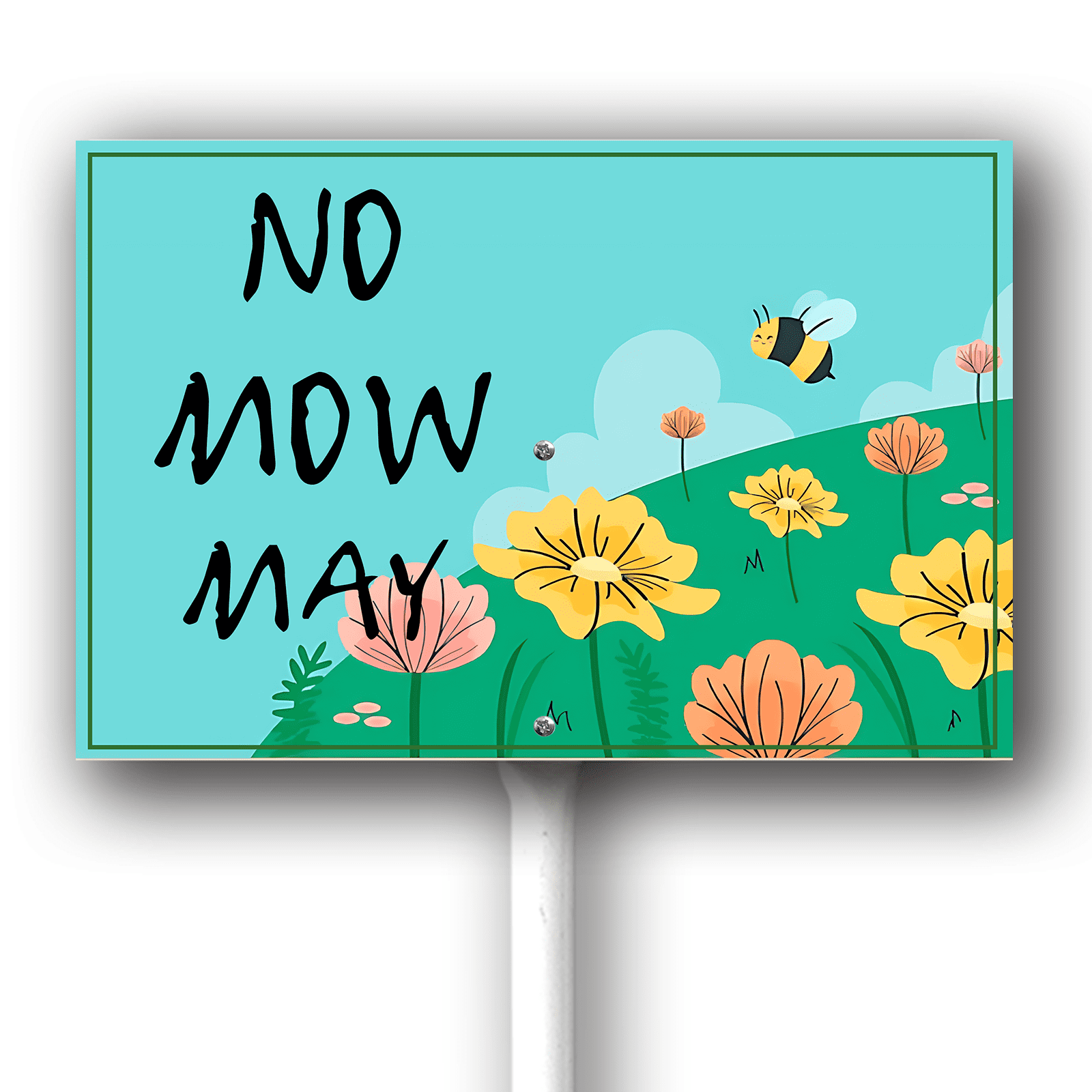 Kurmntregon No Maw May Sign With Stake No Mowing Yard Sign 8x12inch ...