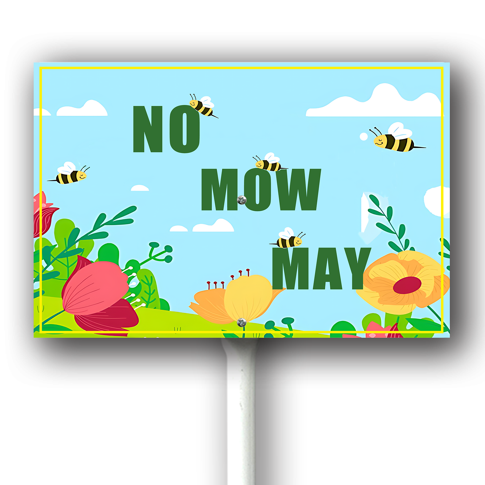 Kurmntregon No Maw May Sign With Stake No Mowing Yard Sign 8x12inch ...