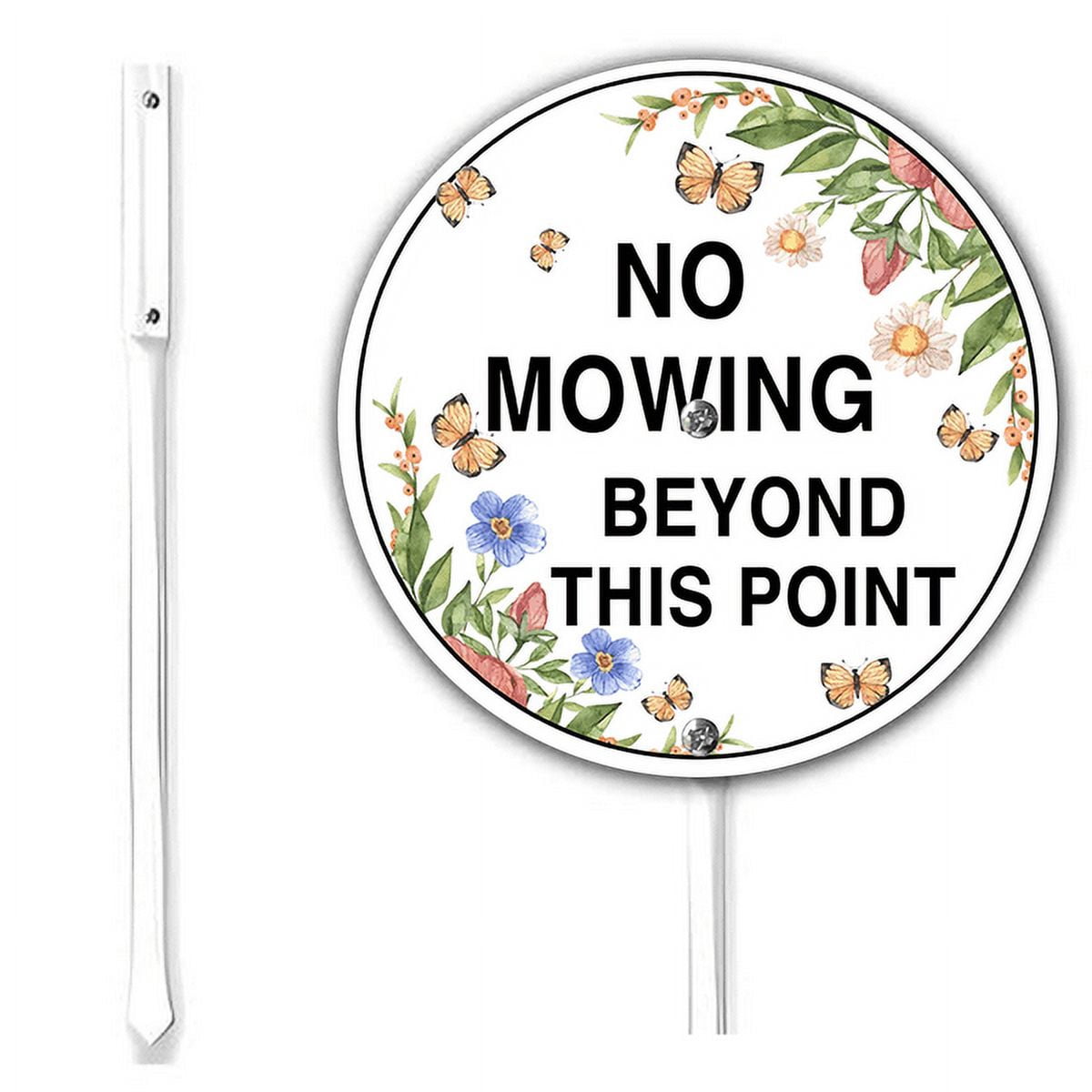 Kurmntregon No Mowing Beyond This Point Yard Sign With Stake Butterfly ...