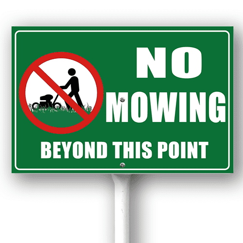 Kurmntregon No Mowing Yard Sign No Mow May Beyond This Point Do Not Mow ...