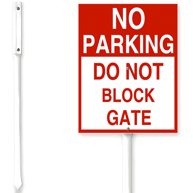 Kurmntregon No Parking Sign Do Not Block Gate Sign With Stake No ...