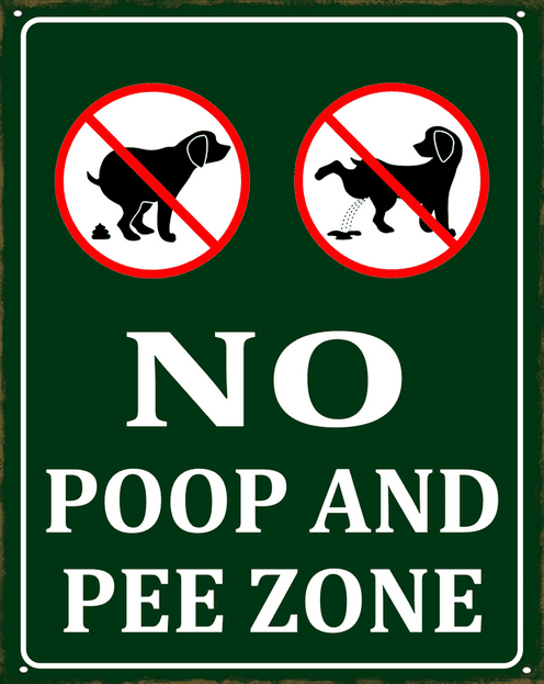 Kurmntregon No Poop And Pee Zone Aluminum Sign No Dogs Allowed Zoo Backyard Neighborhood Lawn ...