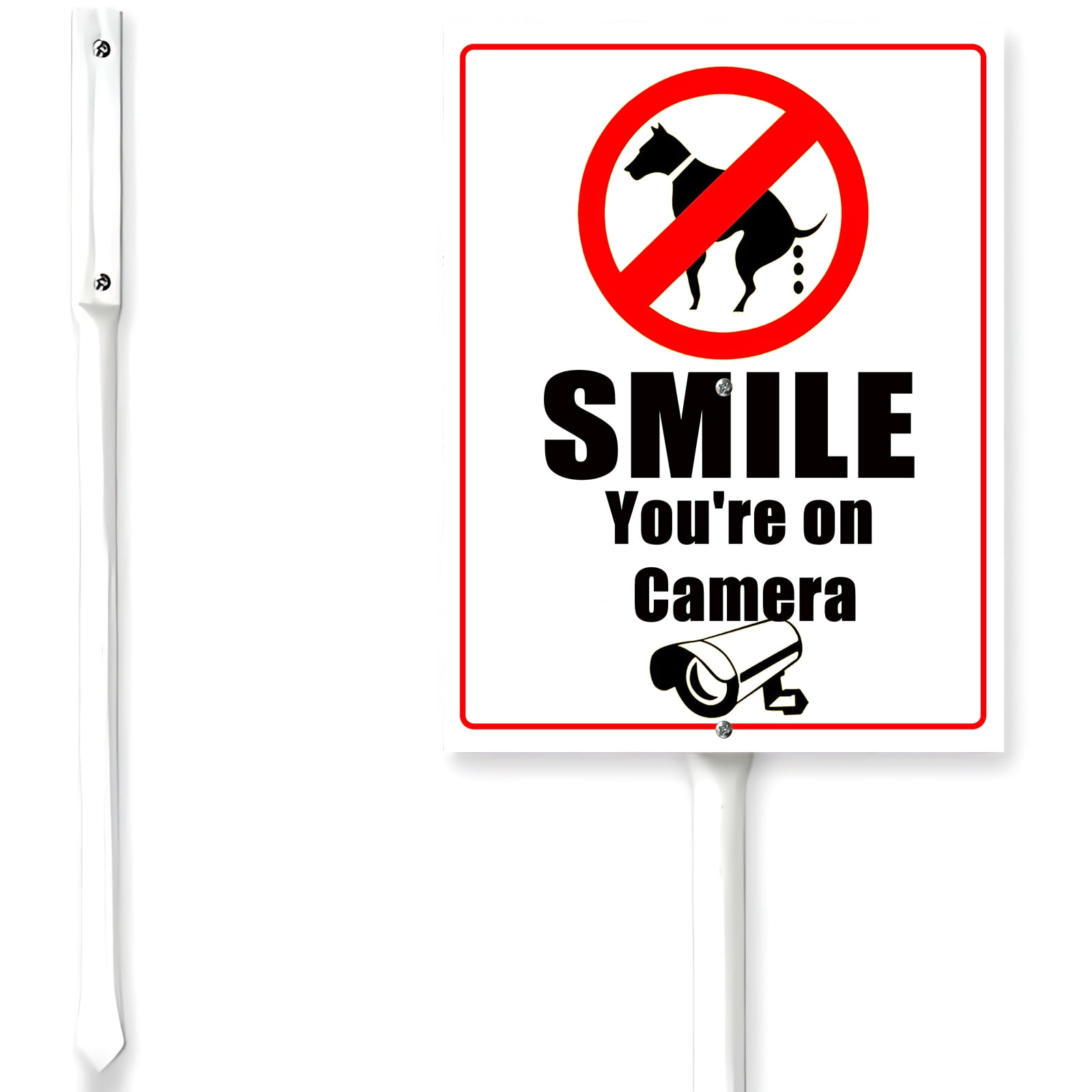 Kurmntregon No Poop Sign Smile You'Re On Camera Yard Sign With Stake ...
