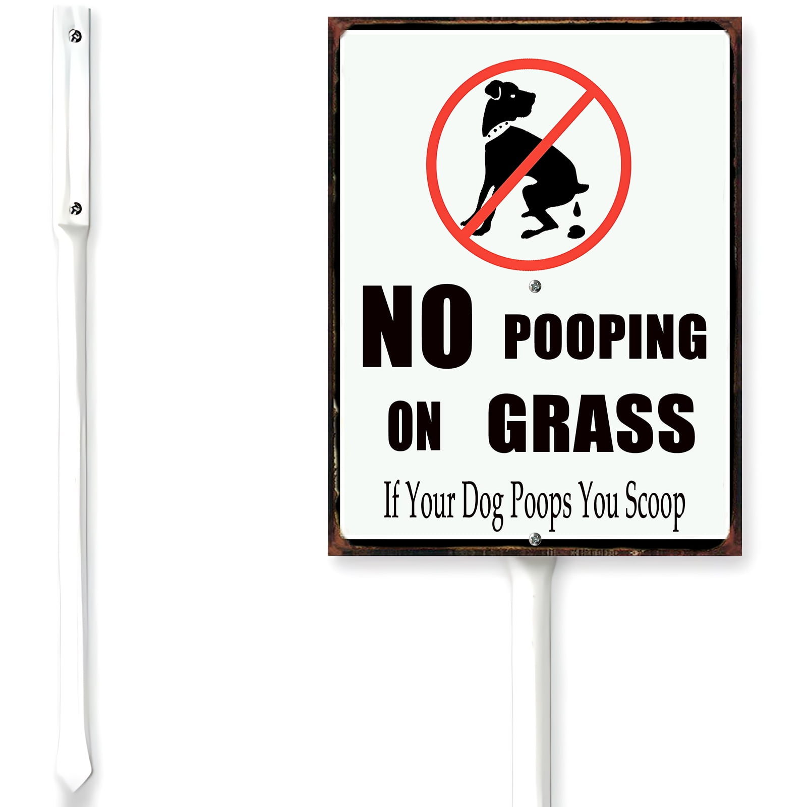 Kurmntregon No Pooping Dog Signs With Stakes No Pooping On Grass ...