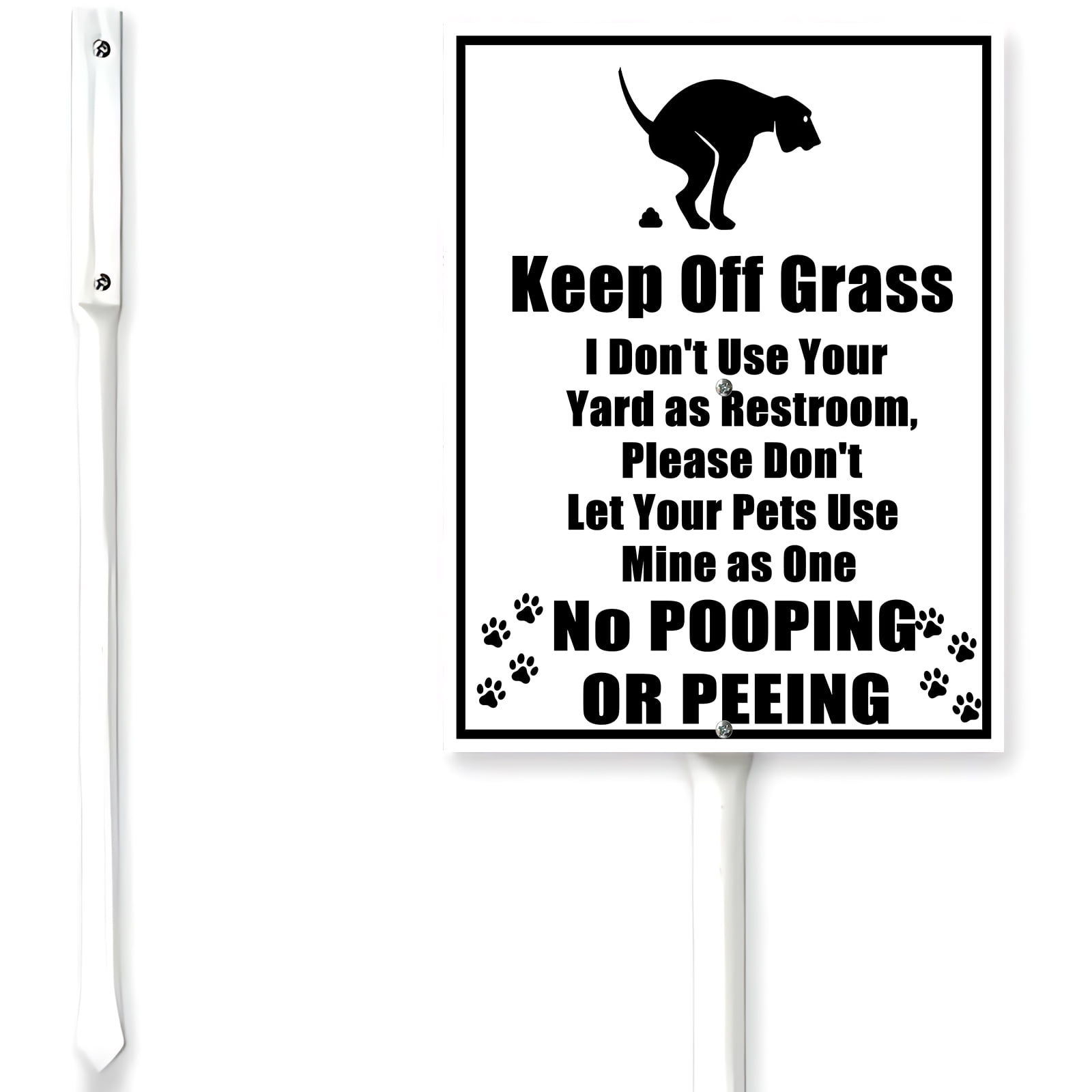 Kurmntregon No Pooping Yard Sign Keep Off Grass Yard Sign With Stake ...