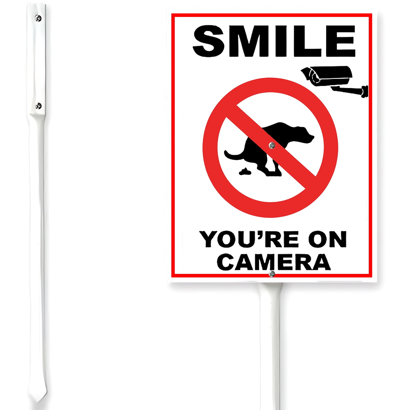 Kurmntregon No Pooping Yard Sign Smile You'Re On Camera Yard Sign With ...