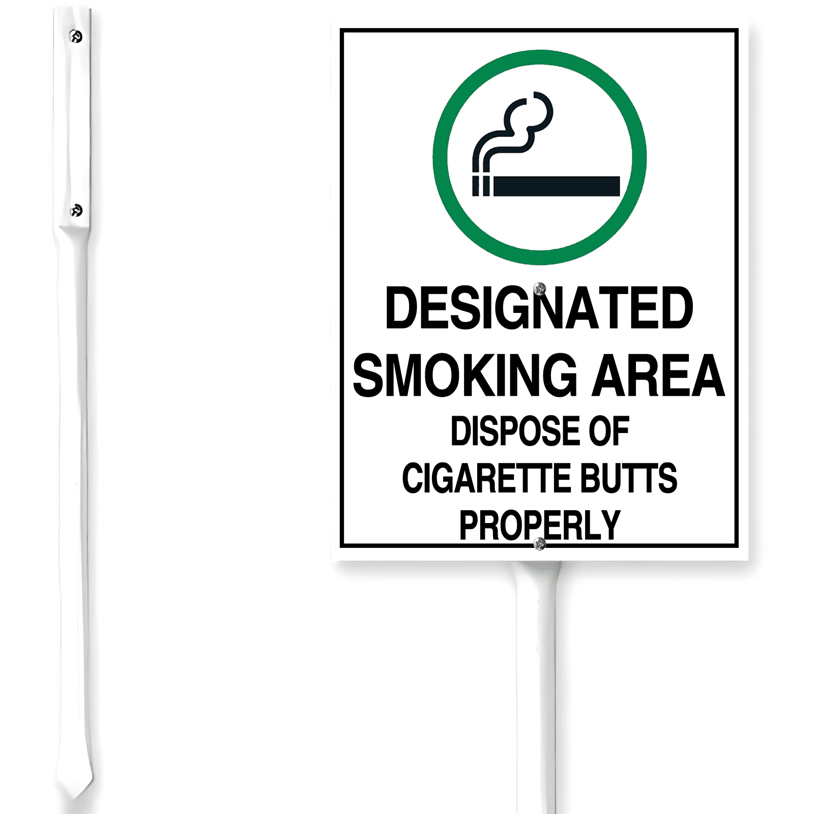 Kurmntregon No Smoking Sign With Stake Designated Smoking Area 6x4 ...