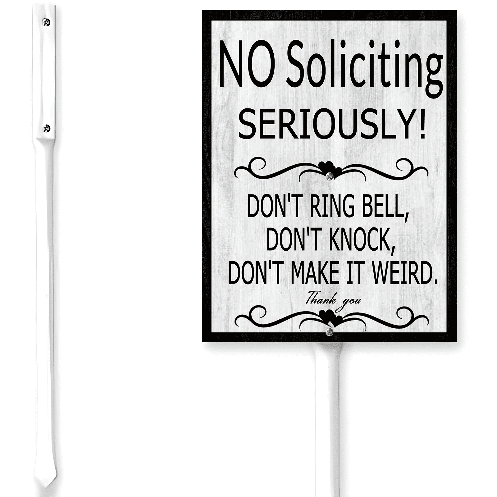 Kurmntregon No Soliciting Yard Sign For House With Stakes Aluminum ...
