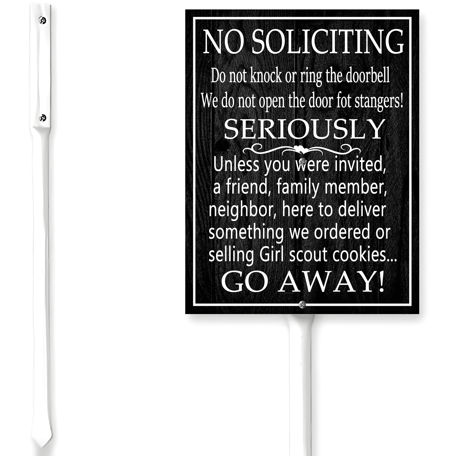 Kurmntregon No Soliciting Yard Sign Go Away Sign For Yard With Stakes ...