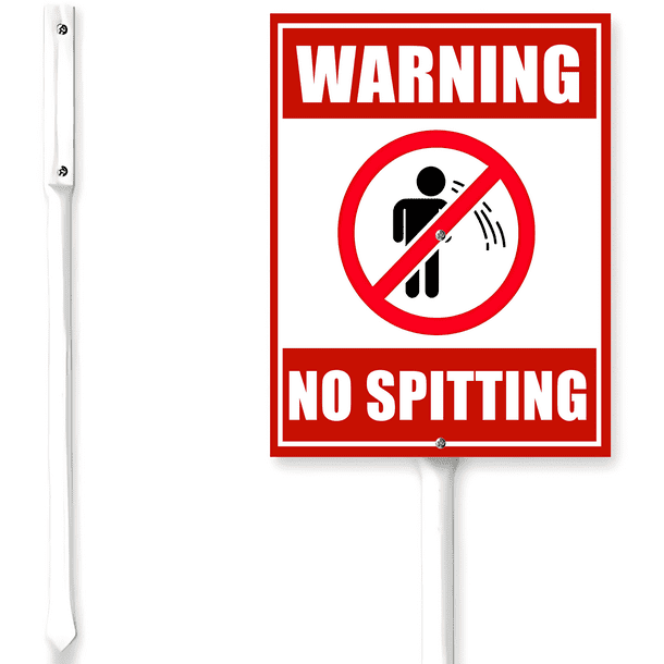 Kurmntregon No Spitting Sign With Stake Do Not Spit On Ground Yard Sign ...
