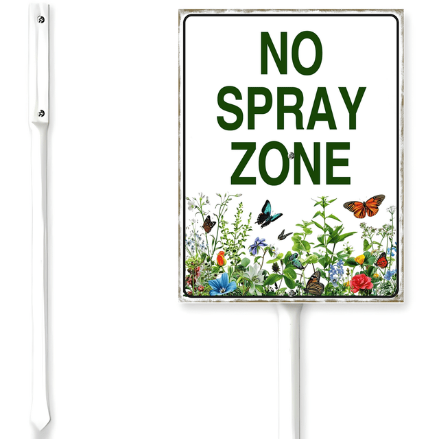 Kurmntregon No Spray Zone Yard Sign With Stake Do Not Spray Garden Sign ...