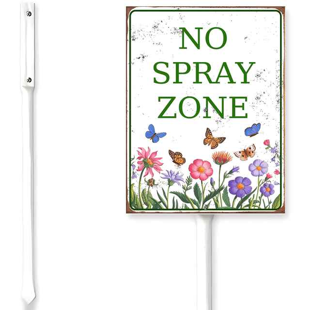 Kurmntregon No Spray Zone Yard Sign With Stake Do Not Spray Garden Sign ...
