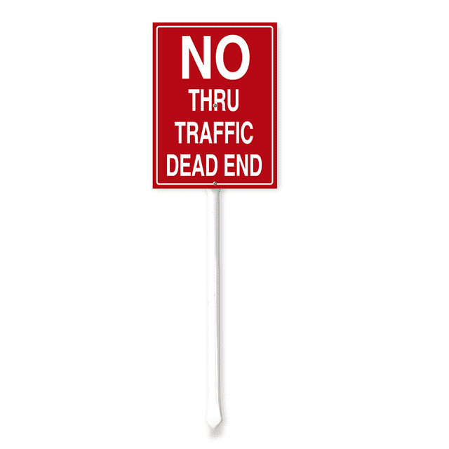 Kurmntregon No Thru Traffic Dead End Yard Sign With Stake Caution ...