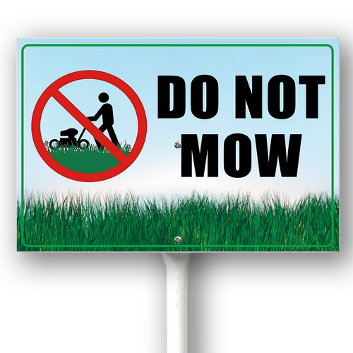 Kurmntregon Not Mow Sign With Stake No Mow May Yard Sign For Lawn Do ...