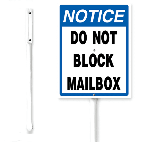 Kurmntregon Notice Sign Do Not Block Mailbox Yard Sign With Stake No ...