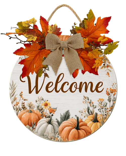 Kurmntregon Outdoor Fall Welcome Sign Hello Fall Porch Thanksgiving ...