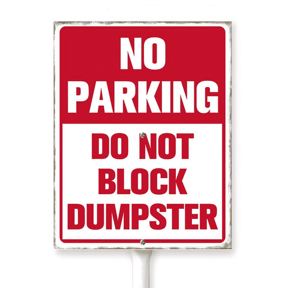 Kurmntregon No Parking Do Not Block Dumpster Yard Sign With Stake No Dumping Neighborhood ...