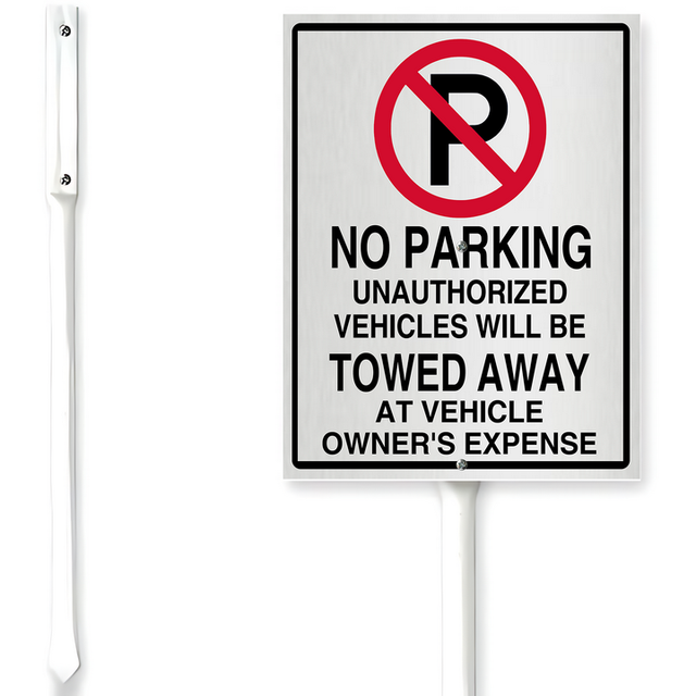Kurmntregon No Parking Sign With Stake Head In Parking Yard Sign 6x4 ...