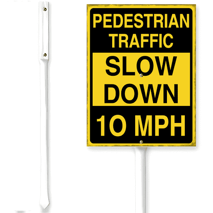 Kurmntregon Pedstrian Traffic Slow Down 10 Mph Sign With Stake Slow ...