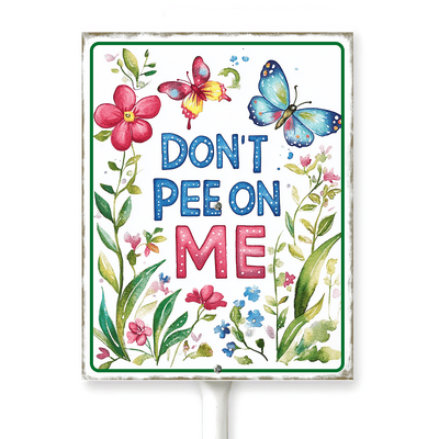 Kurmntregon Don't Pee On Me Garden Sign With Stake No Poop And Pee Zone ...