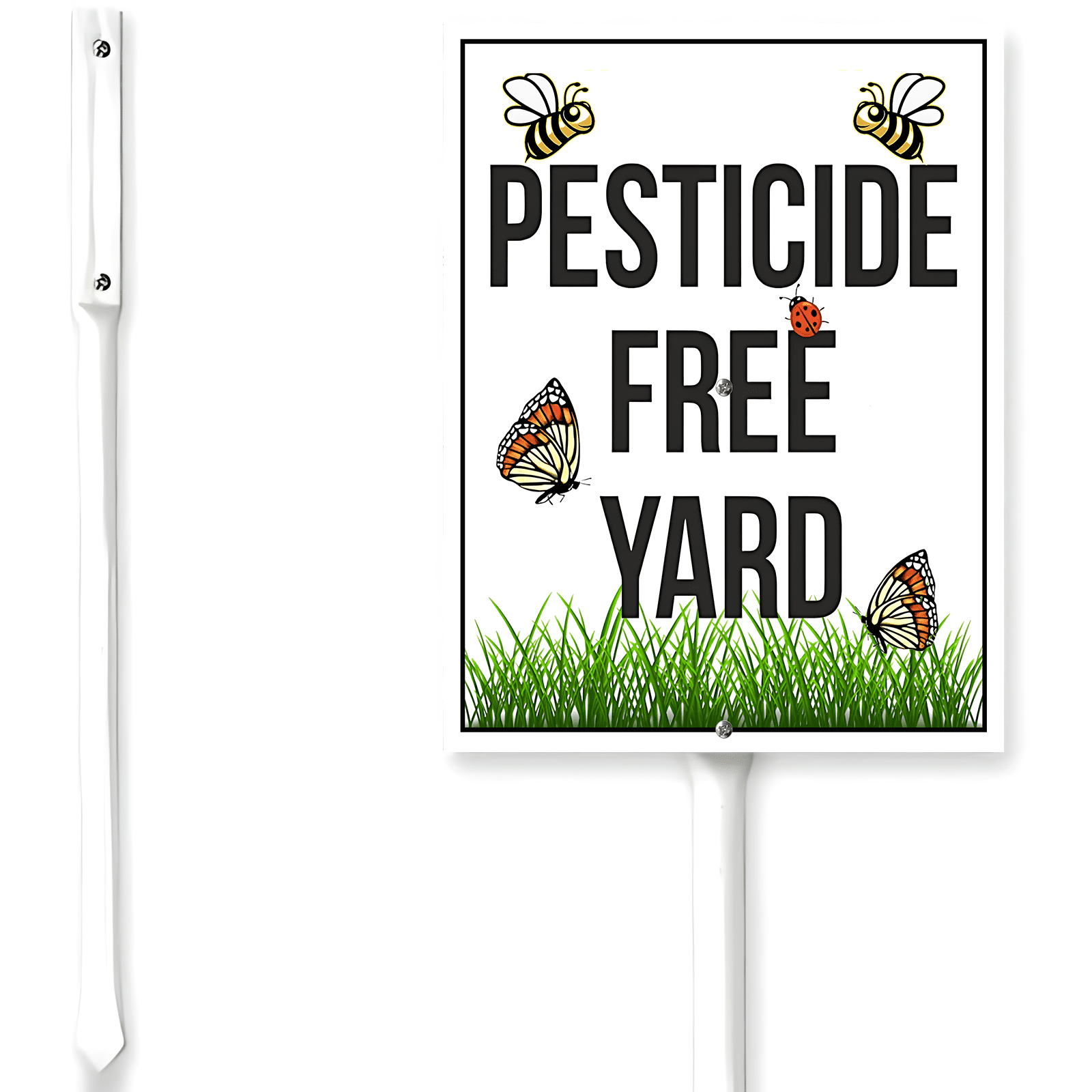 Kurmntregon Pesticide Free Yard Sign For Yard With Stake Garden Sign ...