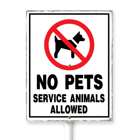 Kurmntregon No Pets Service Animals Allowed Yard Sign With Stake No Dog ...