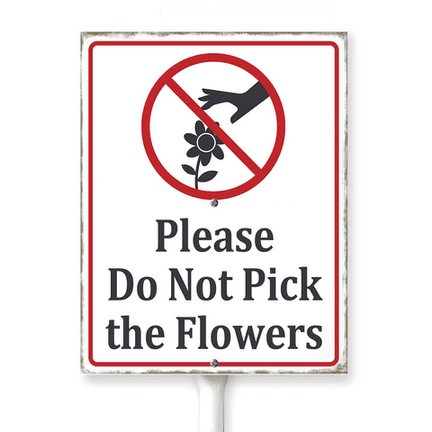 Kurmntregon Do Not Pick The Flowers Yard Sign With Stake Keep Off ...