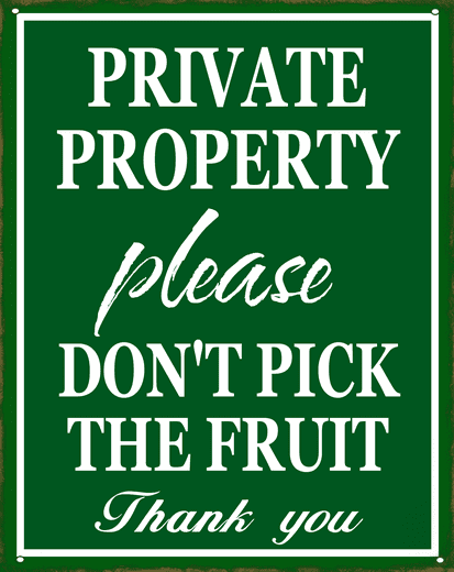 Kurmntregon Do Not Pick Fruit Aluminum Sign Private Property Garden ...
