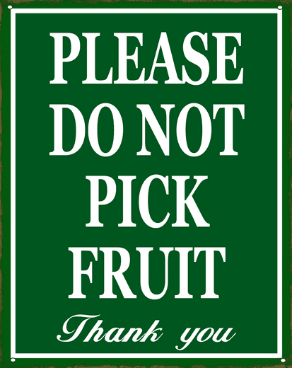 Kurmntregon Do Not Pick Fruit Aluminum Sign Private Property Garden ...