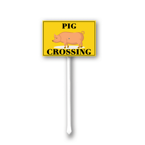 Kurmntregon Pig Crossing Sign With Stake Pig Yard Sign Security Slow ...