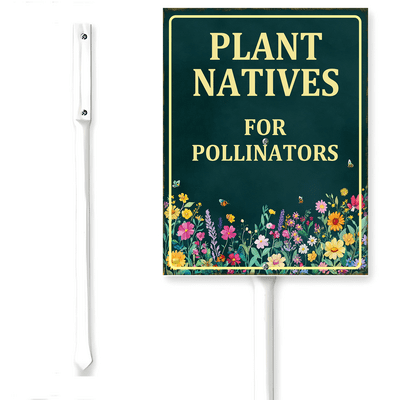 Kurmntregon Plant Natives For Pollinators Yard Sign With Stake No Poop ...