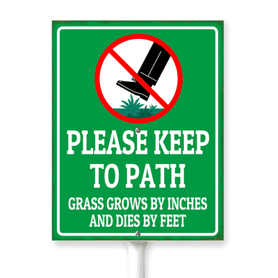 Kurmntregon Please Keep To Path,Grass Grows Yard Sign With Stake ...