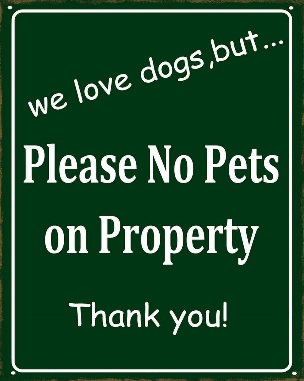 Kurmntregon Please No Pets On Property Aluminum Sign No Trespassing Zoo ...