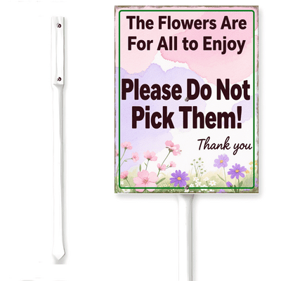 Kurmntregon Please Do Not Pick Flowers Garden Sign With Stake ...