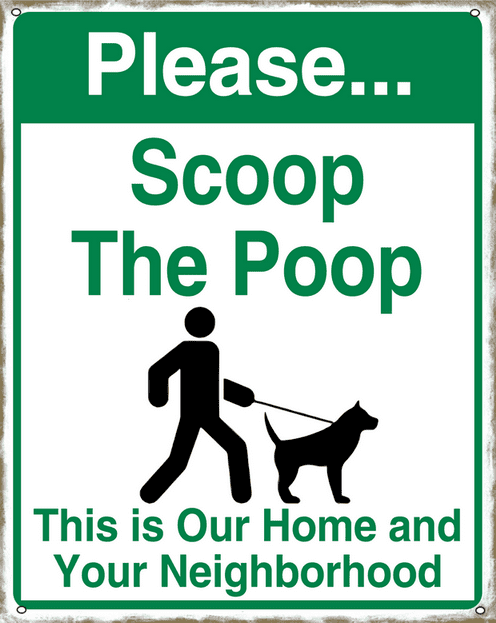 Kurmntregon Please Scoop The Poop After Your Dog Aluminum Sign No Poop ...