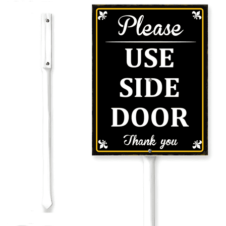 Kurmntregon Please Side Door Yard Sign With Stake Caution Security ...