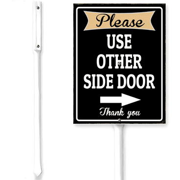 Kurmntregon Please Use Side Door Sign With Stake Right Arrow Indication ...