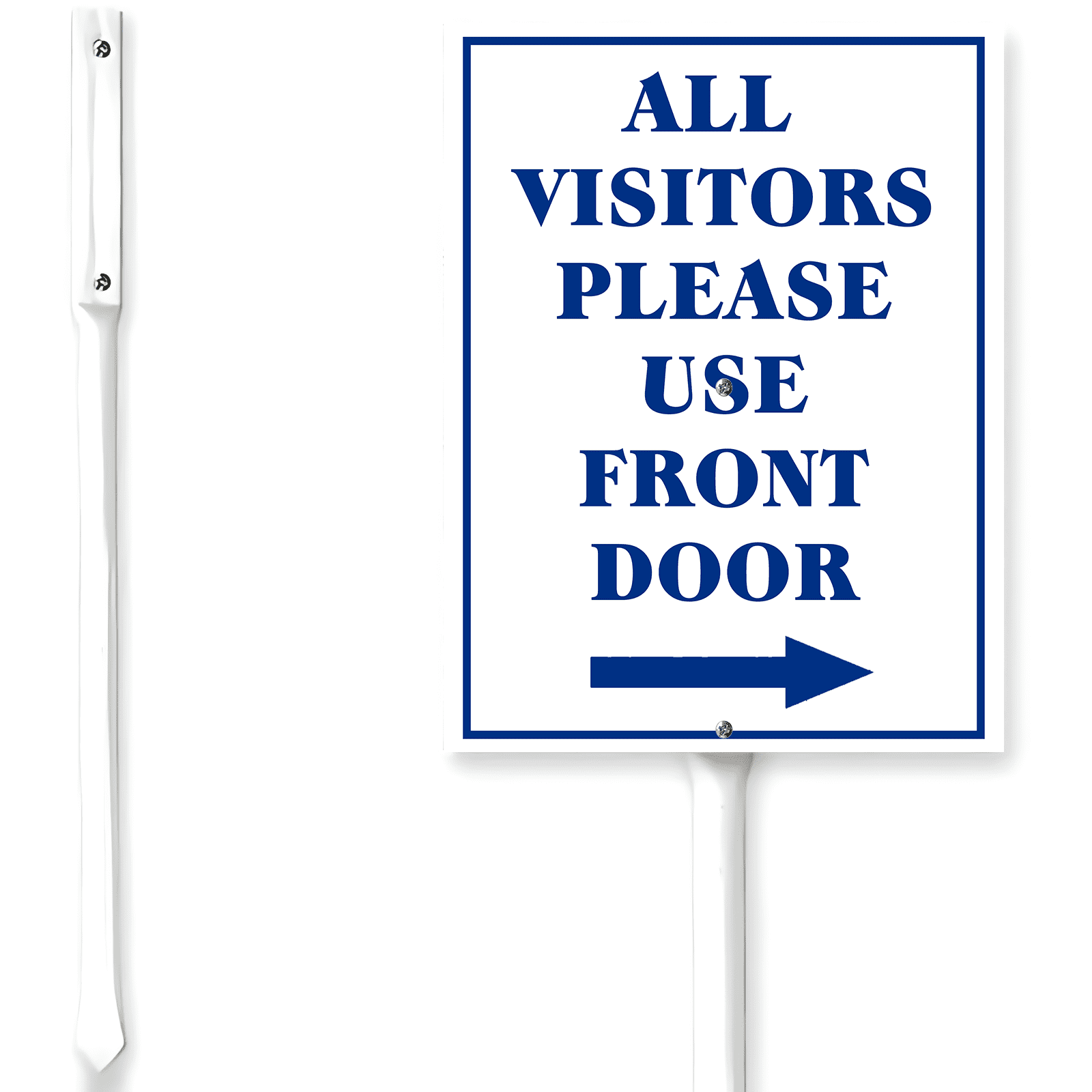 Kurmntregon Please Use The Front Door Sign With Stake Arrow Caution ...