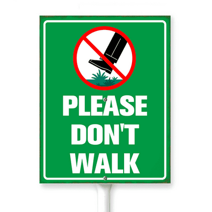 Kurmntregon Please Don't Walk Yard Sign With Stake Keep Off Grass ...