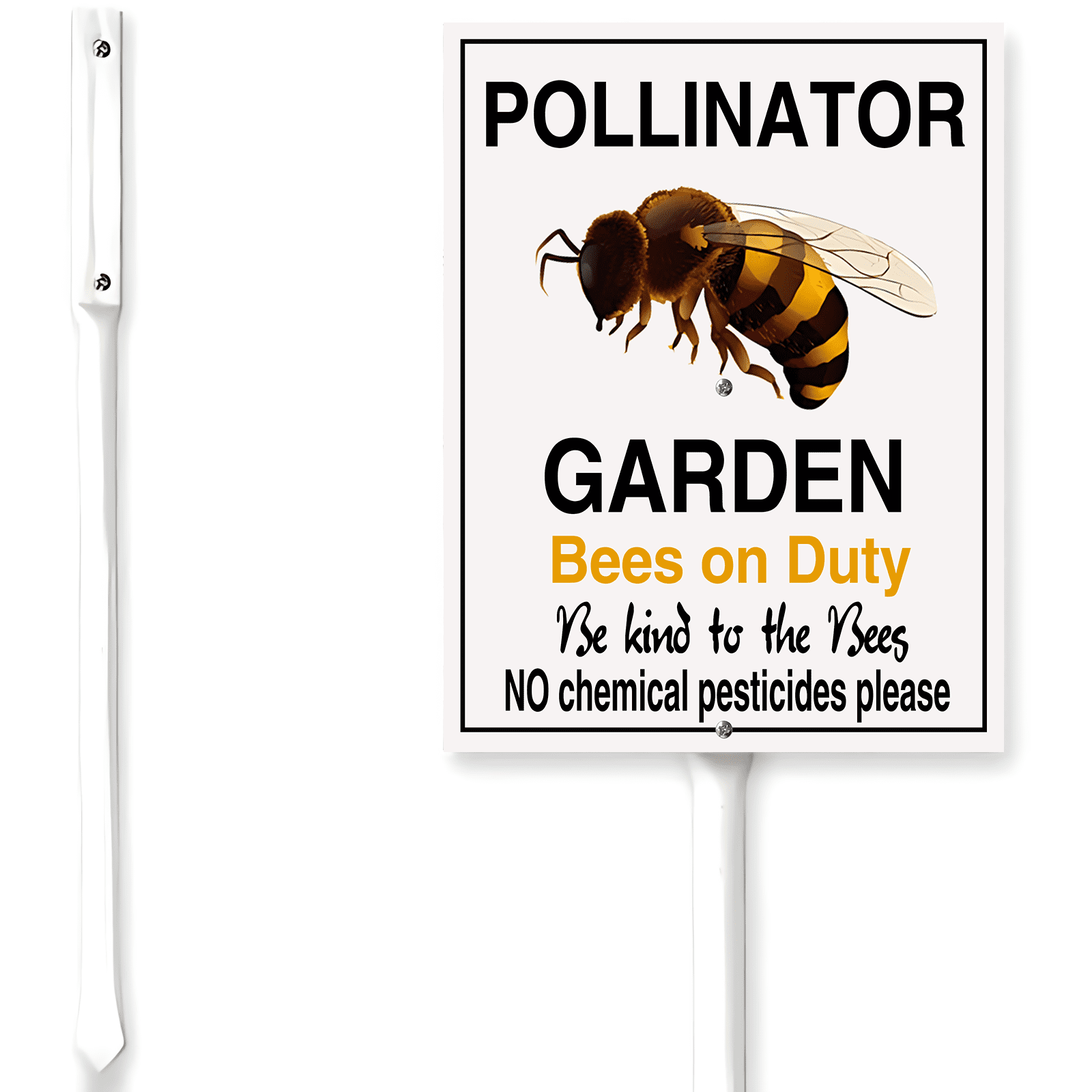 Kurmntregon Pollinator Garden Bees On Duty Sign For Yard With Stake ...
