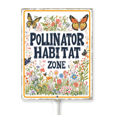 Kurmntregon Pollinator Habitat Zone Garden Sign With Stake Pollinator ...
