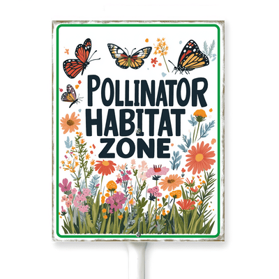 Kurmntregon Pollinator Habitat Zone Garden Sign With Stake Pollinator ...