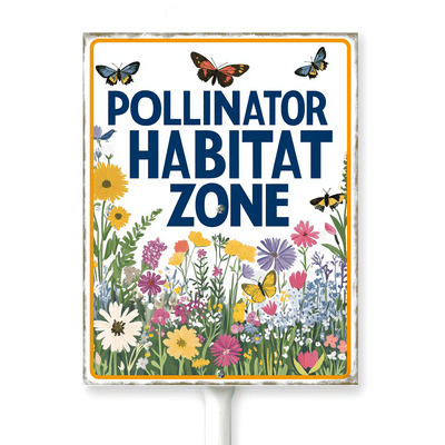 Kurmntregon Pollinator Habitat Zone Garden Sign With Stake Pollinator ...