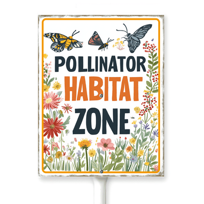 Kurmntregon Pollinator Habitat Zone Garden Sign With Stake Pollinator ...