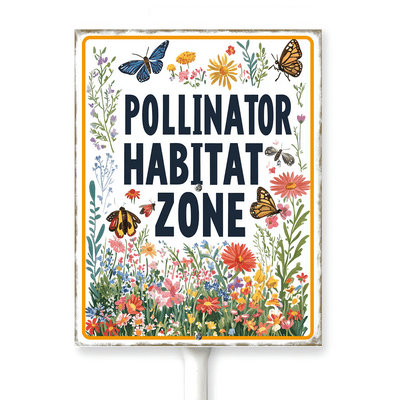 Kurmntregon Pollinator Habitat Zone Garden Sign With Stake Pollinator ...