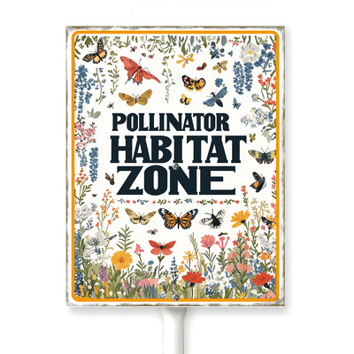 Kurmntregon Pollinator Habitat Zone Garden Sign With Stake Pollinator ...