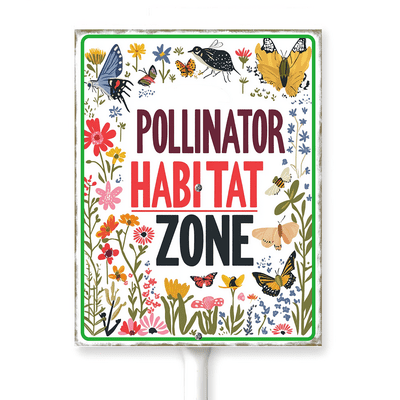 Kurmntregon Pollinator Habitat Zone Garden Sign With Stake Pollinator ...